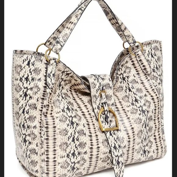 margot | Bags | Nwt Margot Adele Python Embossed Oversized Leather Tote ...